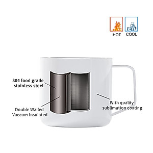 PYD Life Sublimation Kids Tumblers Coffee Cups 12 OZ White Stainless Steel Milk Mugs Coffee Travel Camping Outdoor Mugs for Cricut Mug Press Tumbler Press Sublimation Print 4 Pack