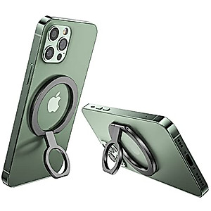 A-LuGei【Removable Wireless Charging】 MagSafe Ring, 【Foldable & Detachable】 Magnetic Cell Phone Ring Holder Finger Kickstand, 【14 Strong Magnets】 Phone Holder for Hand Mag Safe iPhone Ring Holder Grip