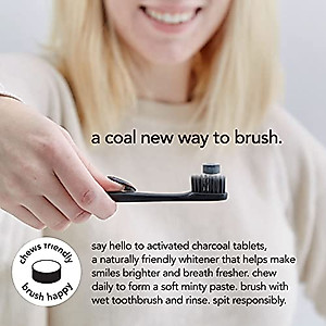 Hello Activated Charcoal Teeth Whitening Eco Friendly Travel Toothpaste Tablets, Fresh Mint and Coconut Oil, Fluoride Free, TSA Compliant, Vegan, SLS Free, Plastic-Free, 60 Tablets