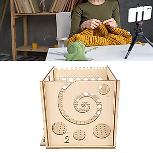 JOROBURO All in One Wooden Yarn Bowl, Knitting Bowl Multi Purpose Yarn Ball Box Yarn Holder, Multifunctional Knitting Tool Crocheting DIY Crafts Tools for Crochet Lovers