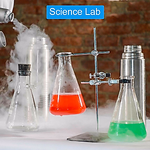 PATIKIL Erlenmeyer Flask, 250ml 8.5oz Narrow Mouth Graduated Flasks with Glass Stopper Borosilicate Glass Flasks with Printed Graduation for Lab Experiment Chemistry Science