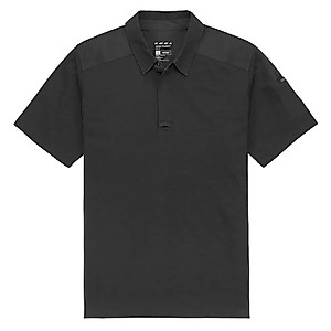 VIKTOS Men's Range Trainer Coolmax Durable Lightweight Breathable Snap Collar Short Sleeve Hunting Shooting Stretch Polo Top, Black, XX-Large