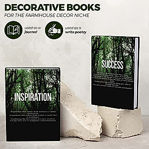 Petree's Farmhouse 3 Piece Decorative Books Set, Faux for Decoration, Journals, Book Stacks Coffee Table Rustic Decor with Twine, Green (DBKS01)