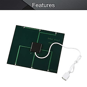 Fielect 6V 3.5W Mini Solar Panel USB Solar Panel Charger Polysilicon Solar Cells Charger for Bicycles,Mobile Phones,Power Bank,Camping Lights, 165x135mm