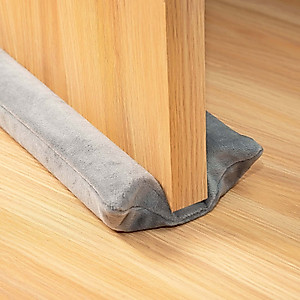 Marwood Under Door Draft Stopper 30-38" Adjustable Wind Stopper for Door & Window, Foam Door Sweep Air & Noise Blocker for Bottom of Doors Double Side Seal - Grey