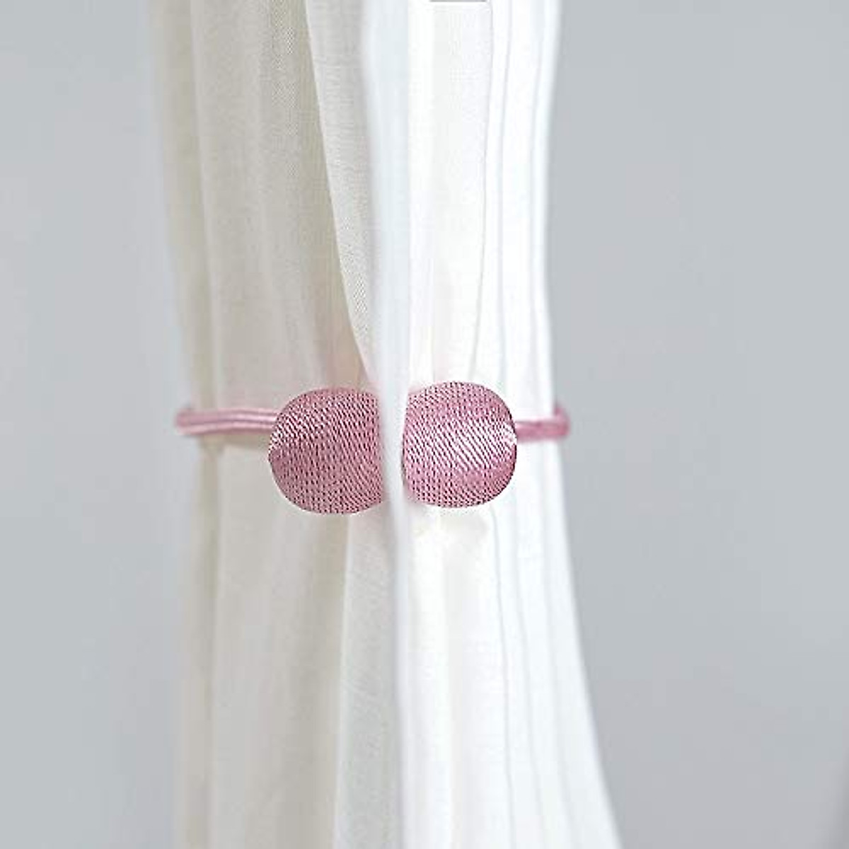 BalsaCircle 2 Pink Magnetic Tie Backs Metal Window Curtains Holdbacks - Wedding Reception Party Home Window Decorations Supplies