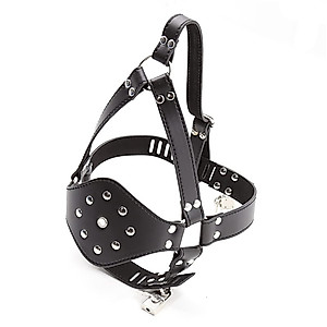 JCAKES Leather Sport Head Belts Cosplay Face Masks Rivet Mouth Masks Masquerade Costume Accessory