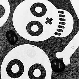 Yifely Black White Skull Shelf Liner Countertop Door Sticker Vinyl Drawer Covering Paper Protective Table-top Surface 17.7inch by 9.8 Feet