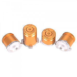 eXtremeRate Gold Metal Alumium Alloy Bullet ABXY Mod Buttons Set Replacement Parts for Xbox One Standard Xbox One Elite Xbox One S Xbox One X Game Controller