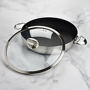 Scanpan CX+ 12.5" Braiser - 5.5-quart - Stratanium Plus Nonstick Chef's Pan - 5-ply Stainless Steel