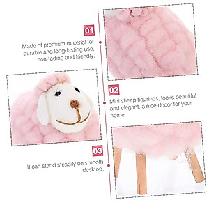 Garneck Little Sheep Ornament for Kids Miniture Decoration Kids Mini Felt Sheep Decor Mini Sheep Statue Christmas Lamb Desktop Small Ornaments Felt Sheep Doll Crafts