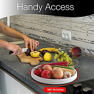 RUAFOX 12” Lazy Susan Turntable Non- Skid Revolving Organizer - Kitchen Pantry Revolving Space Tidy – Keeps Produce, Condiments, Spices and More, Organized (Pack of 5)