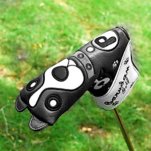 barudan golf Lovely Dog Cartoon Putter Cover Headcover Blade Putters Head Cover with Magnet Magnetic Closure Leather for Scotty Cameron Odyssey Ping Taylor Made Brown Cute Animal
