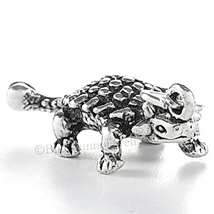 Dinosaur charm Ankylosaurus charm Pendant 925 Sterling Silver solid .925 3D