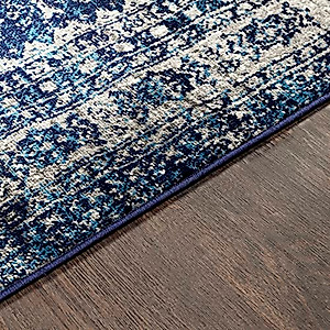 Livabliss Desta Vintage Oriental Area Rug,5'3" x 7'3",Navy