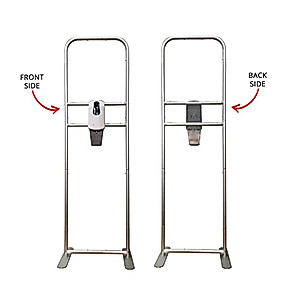 BannerBuzz Touch-Free Dispenser Floor Stand Kit Touchless Machine with Clean Your Hands Fabric Banner Stand Best for Hospital, Home, School, Office- 2 X 6.5 Ft (Double Side Print, Theme: 3)