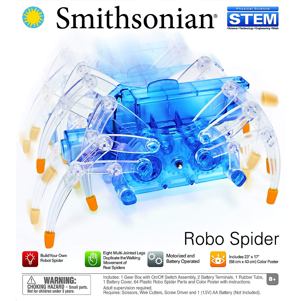 Smithsonian Science Activities Robo Spider Kit, Blue