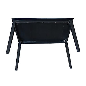 International Concepts Solid Wood Dining Table with Shaker Legs, 48 by 30 by 30-Inch, Black