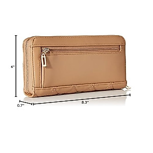 GUESS Cessily Large Zip Around Faux Leather Wallet, Beige