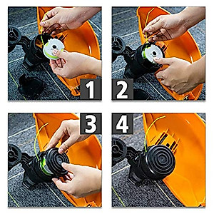 WA0014 Trimmer Line Replacement Spools for Worx WA0014 Grass Trimmer ,Weed Eater String Edger Spool Line Refills Parts-WG168 WG184 WG190 WG191 Auto-Feed 20ft 0.080" with WA0037 Cap Covers 8 Pack
