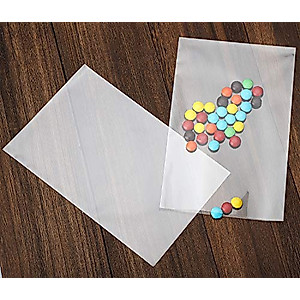 100 pcs Clear 4" x 9" Flat Cello Cellophane Bags Poly Treat Bags 2.8 mils for Gift Wrapping, Bakery, Cookie, Candies, Toast, Dessert, Party Favors Packaging with Color Twist Ties