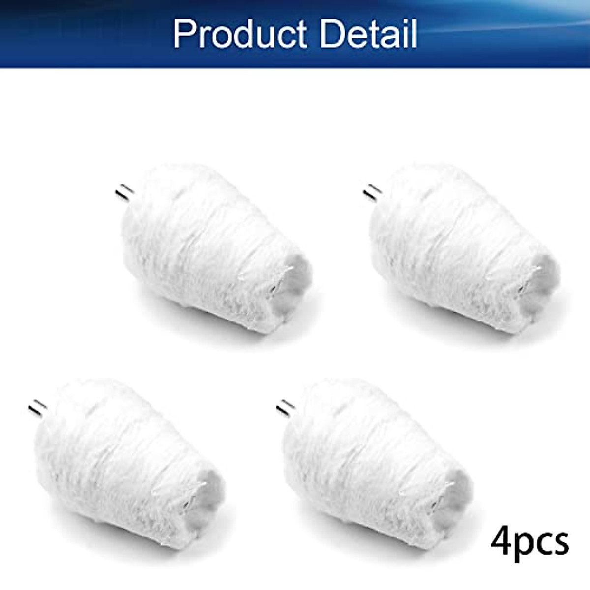 Auniwaig 4PCS 55mm Polishing Wheel Cotton,Conical Buffing Wheel Pad Polishing Wheel with 1/4" Handle for Manifold Aluminum Stainless Steel Chrome