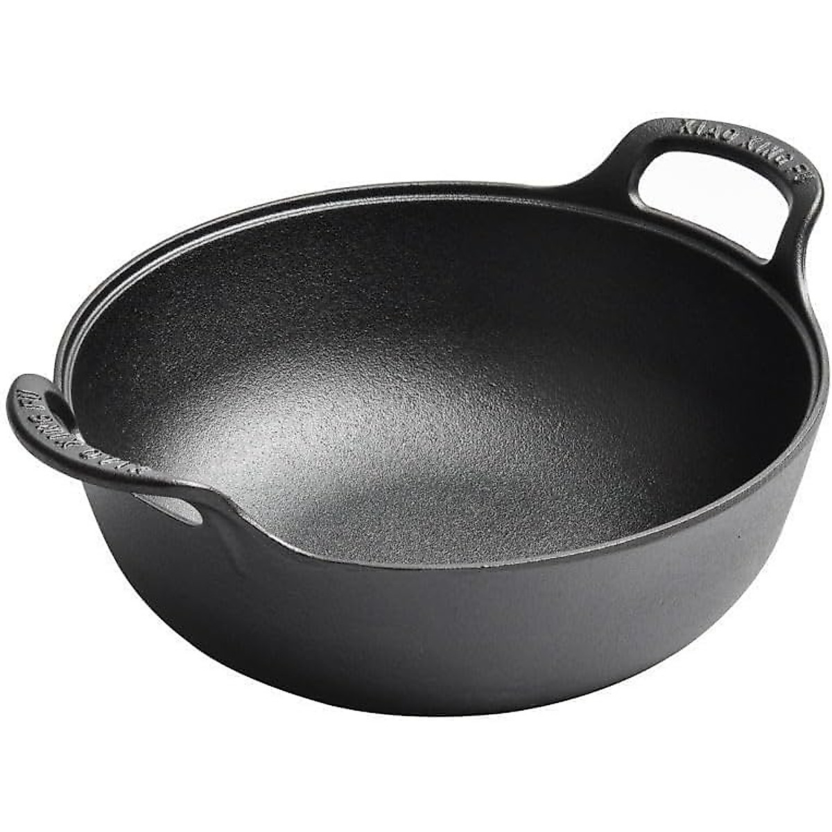 Firequasar Cast Iron Wok with Loop Handle, Large Wok Stir with Dual Handle, Pre-Seasoned Woks & Stir-Fry Pans (11" inch)