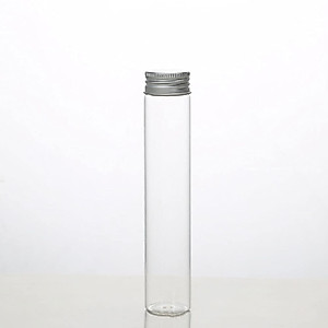 Cabilock 10pcs Clear Flat Glass Test Tubes with Screw Caps Large Test Tubes Containers for Bath Salt Candy Storage 80ml