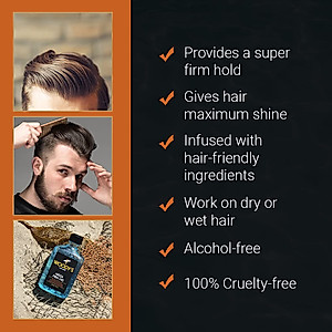 Woody's Mega Firm Hair Styling Gel for Men, Alcohol-free, Creates Body and Shine with Strong Hold Hair Gel -12 fl oz, 1 pc