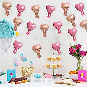 100 Pcs 5in Heart Shaped Balloons Pink Rose Gold Foil Mylar Balloons Foil Balloon Decoration for Women Girls Valentine's Day Birthday Wedding Proposal Bridal Bachelorette Party Decor