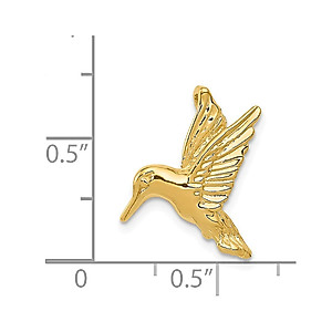 IceCarats 14K Yellow Gold Hummingbird Floating Chain Slide Pendant Necklace Bird Charm 19mm x 18mm Only