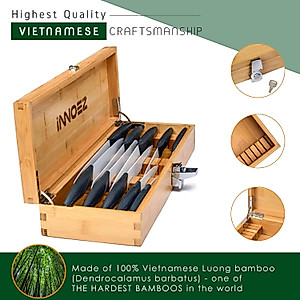 Bamboo Kitchen Knife Holder Lock Box - Knife Drawer Organizer Lockable Storage Box with Lock and Key to Keep Kids Safe from Sharp Knives. Multi Purpose Safe Box (Knives Not Included) (Large)