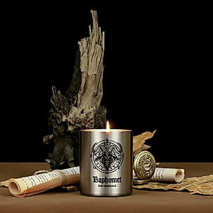 MASPRIV Gothic Scented Candle for Men - Rich Manly Scents, 50+ Hours Burn Time, Stainless Steel Tin with Popular Designs. Ideal Gift for Him(Oud Minerale)
