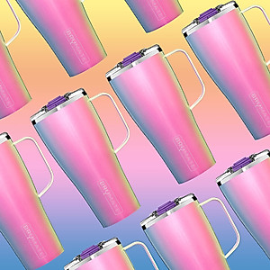 BrüMate Toddy XL - 32oz 100% Leak Proof Insulated Coffee Mug with Handle & Lid - Stainless Steel Coffee Travel Mug - Double Walled Coffee Cup (Glitter Rainbow)