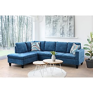 FUOROLA Hugo, Left Facing Sectional, Blue