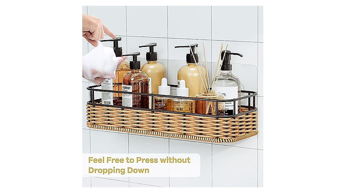 Gusio Shower Caddy Bathroom Organizer and Storage, Hand-made Woven ...
