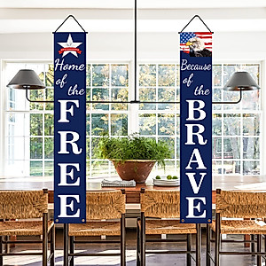 4th of July Decorations Patriotic Decor Pre-assembled Hanging Banners Memorial Day Flag Labor Veterans Armed Forces Military Homecoming Red White Blue Decorations