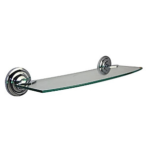 Allied Brass QN-33/24 Que Collection 24 Inch Glass Shelf, Polished Chrome