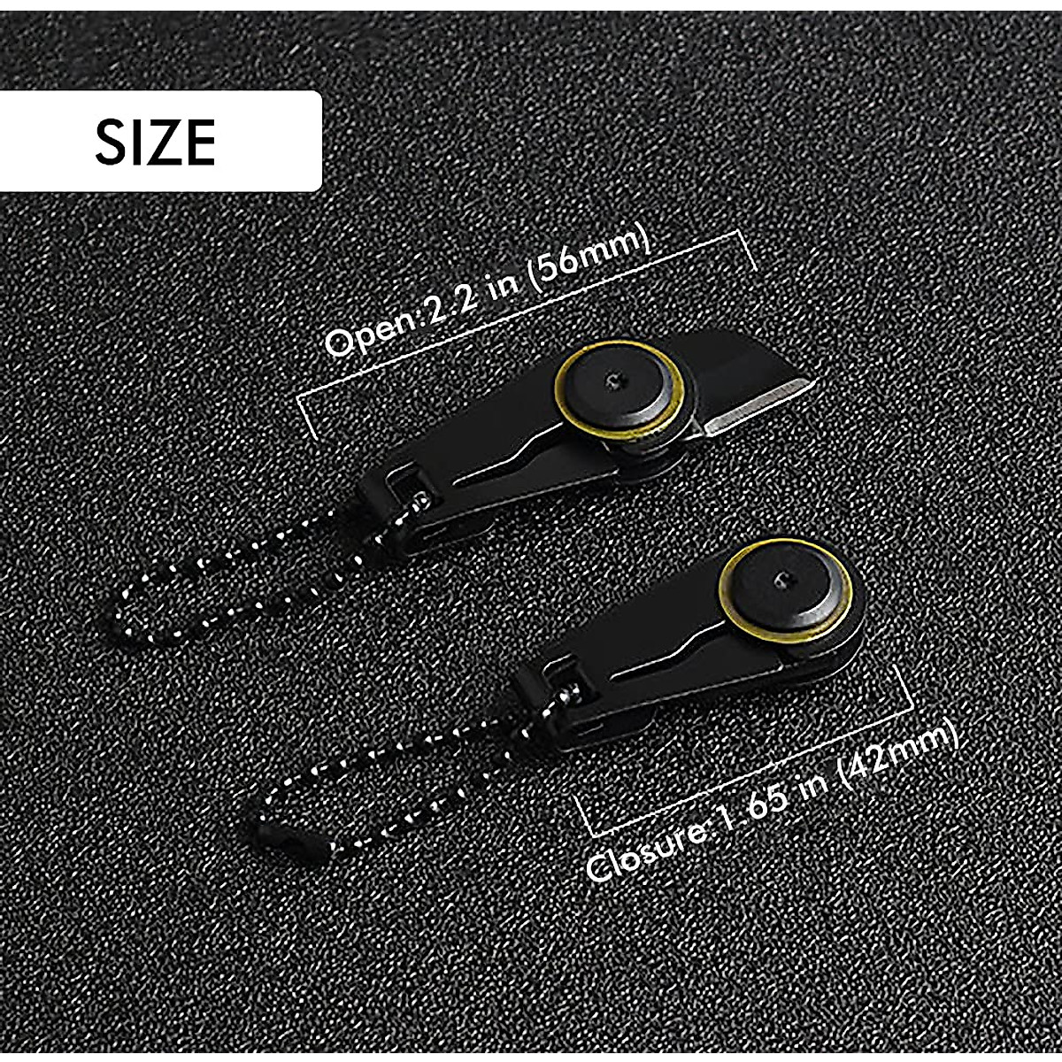 Vittqsuier （2 Packs） Mini Zipper Knife/Outdoor Survival EDC Gadget/Key Chain Pendant Pocket Knife