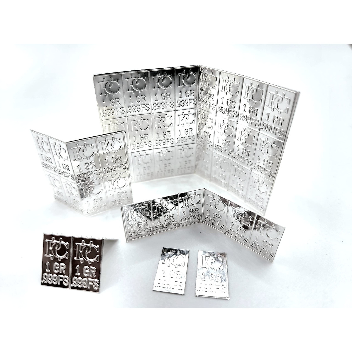 6 One Grain Pure Silver Bars .999 Fine Silver