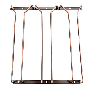 Dianoo 30.5cm Bronze Wine Glass Rack Under Cabinet, Wine Glass Holder Gold Under Shelf, Stemware Rack, Wine Glasses Storage Hanger, 3 Rows