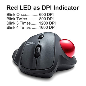 SANWA Bluetooth Ergonomic Trackball Mouse, Optical Vertical Rollerball Mice, Silent Buttons, 600/800/1200/1600 Adjustable DPI, Compatible with MacBook, Windows, macOS, iPad, Android, iOS, Chrome OS