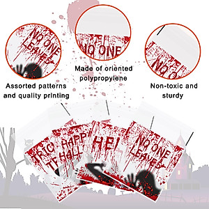 Whaline 320Pcs Halloween Self Adhesive Clear Cookie Treat Bags Bloody Ghost Plastic Gift Bags Scary Candy Goodies Bags for Halloween Trick or Treat Party Gift Wrapping Supplies