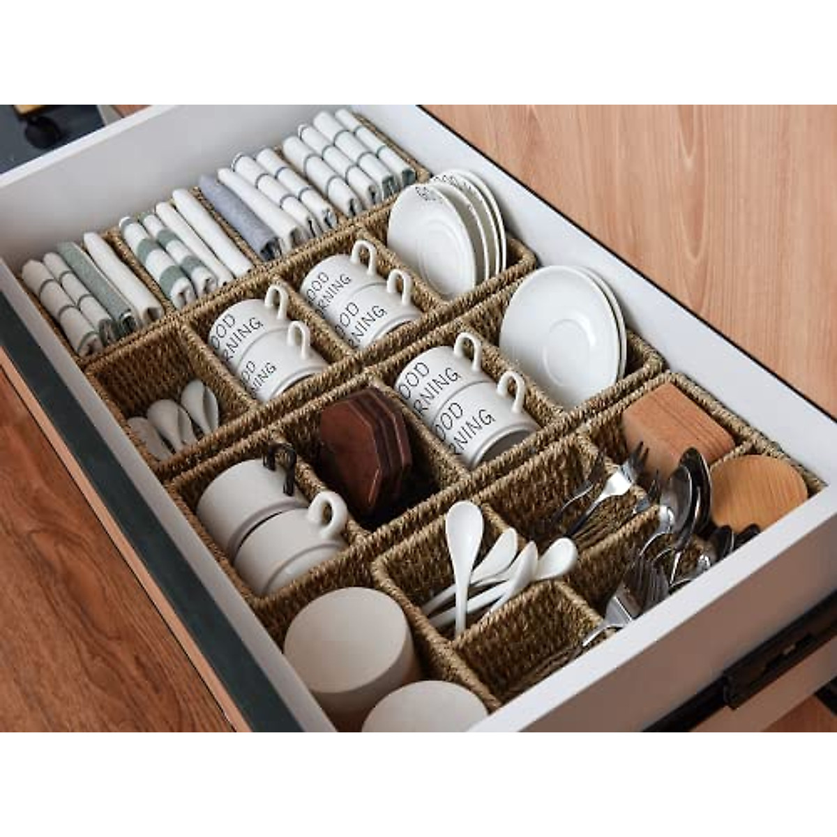 StorageWorks Seagrass Woven Storage Baskets