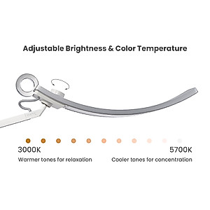 BenQ eReading LED Desk / Task / Swing Arm Lamp: Eye-Care, Auto-Dimming, CRI 95, 13 Color Temperatures, 35” Wide Illumination for Home Office, Bedroom, Living Room (Silver)