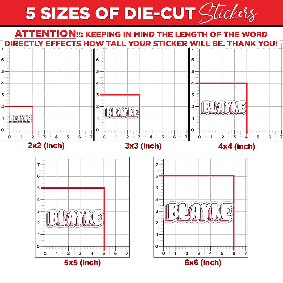 Custom Name Sticker Personalized Customize Name Colors Stickers Cute Die-Cut Waterproof Vinyl Sticker for Laptop Water Bottle Phone Case Cars Decor Decal Stuff Gifts for Her Him Boy Girl Adults Kid