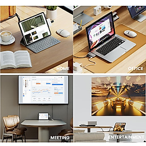 ProtoArc USB C Wireless Bluetooth Mouse, Multi-Device HubMouse with Type C Hub Portable Silent Rechargeable Computer Laptop Mouse for ipad, PC, Tablet, MacBook, Surface Pro-Silver