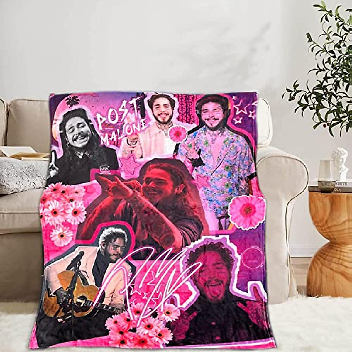 Rapper Soft Flannel Plush Cozy Throw Hip Hop Lightweight Micro Fleece Blankets for Bed/Sofa/Living Room/Travel 40x50 Inch