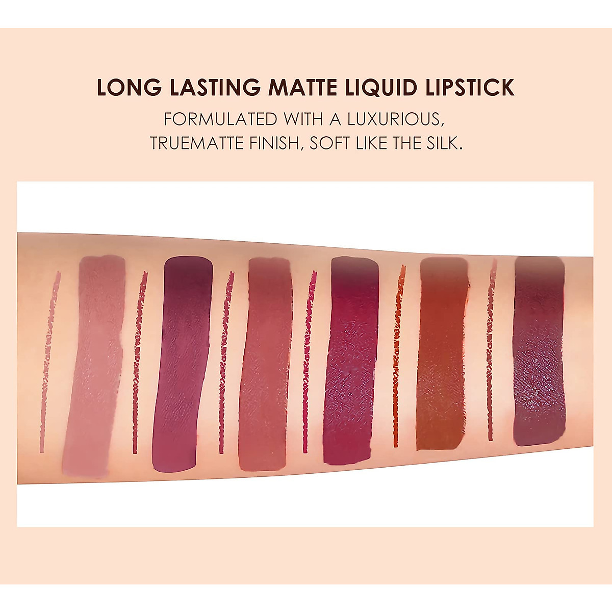 SUMEITANG 12Pcs Lip Liner and Lipstick Makeup Set, 6 Matte Nude Liquid Lip Stick With 6 Matching Smooth Lipliner pencil, All in One Waterproof Long Lasting Lipgloss, Girls&Women Lips Makeup Gift Set