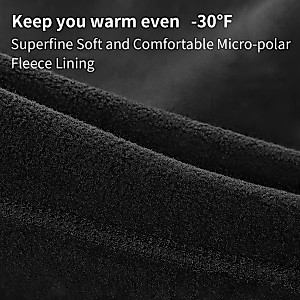 KINGBIKE Balaclava Ski Mask for Men Women Pasamontañas Hombre para Frio Winter Full Face Mask Cold Weather Water Resistant Windproof Fabric with Fleece Thermal Neck Warmer Gear Motorcycle(Black)